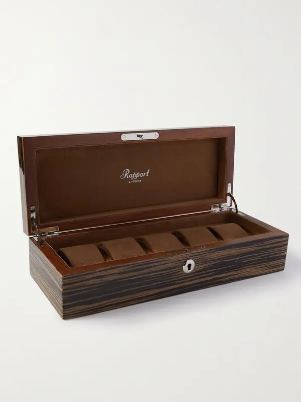 RAPPORT LONDON Heritage Lacquered Herringbone Cedar Watch Box