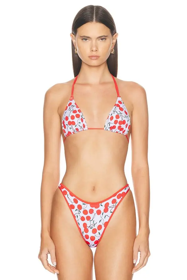 Heavy Manners X Elsa Hosk Double String Bikini Top - Cherry On Top!