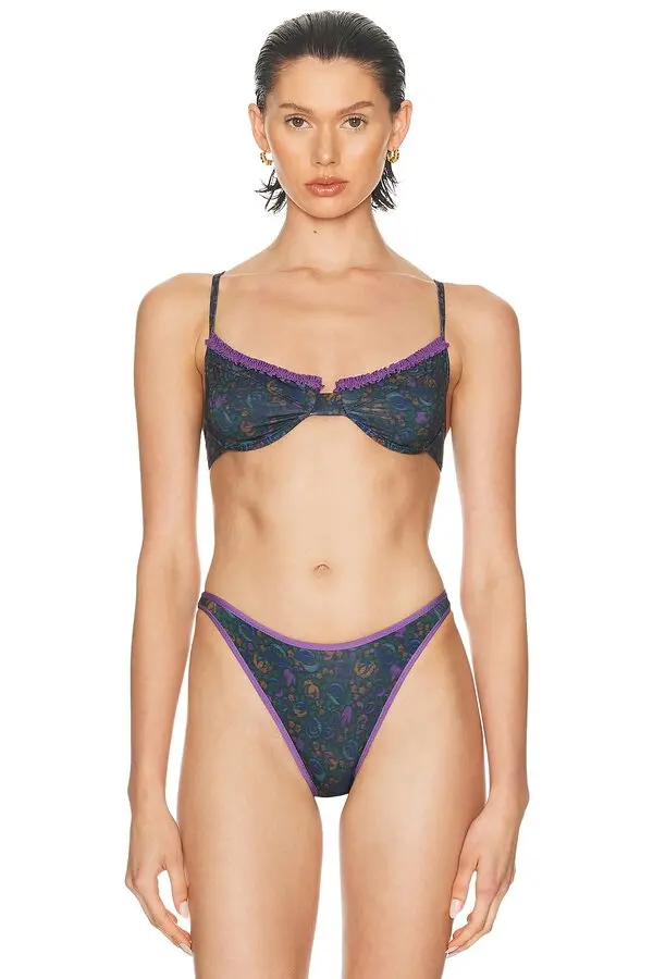 Heavy Manners Ruffled Up Underwire Bikini Top - Abracadabra