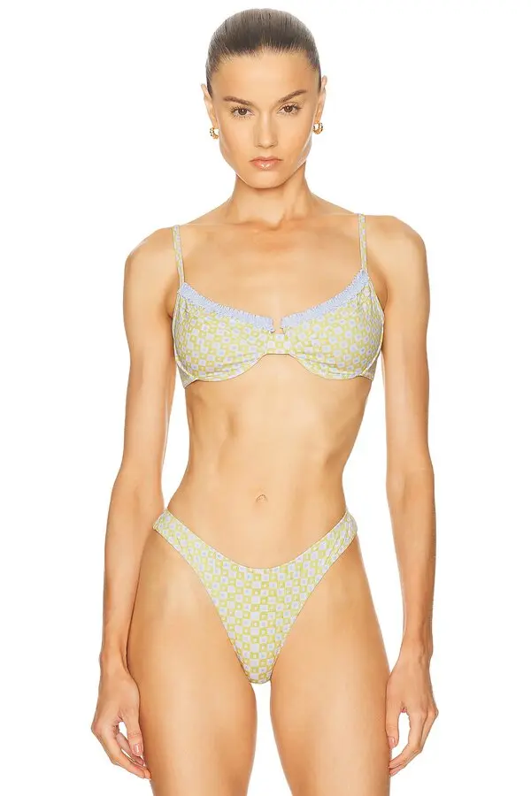 Heavy Manners Ruffled Up Underwire Bikini Top - Augusts Full Moon