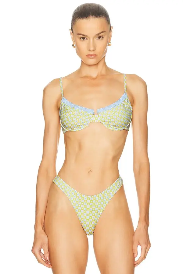 Heavy Manners Ruffled Up Underwire Bikini Top - Augusts Full Moon