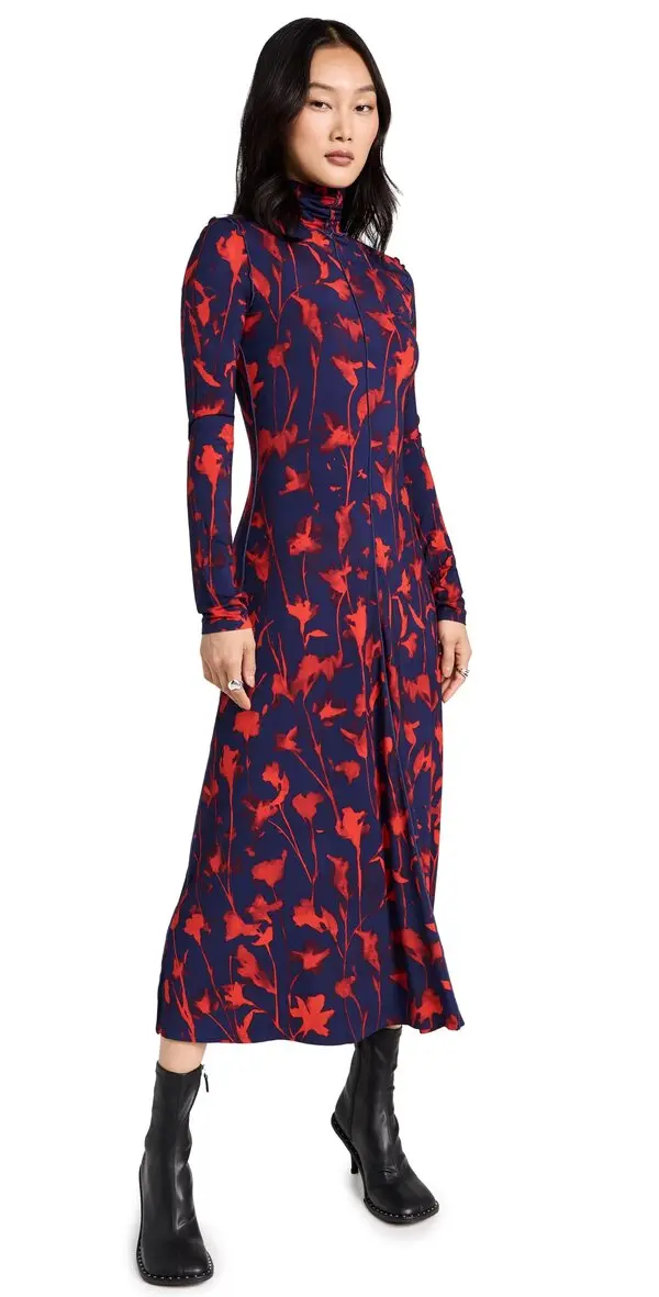 Proenza Schouler White Label Slinky Jersey Turtleneck Dress