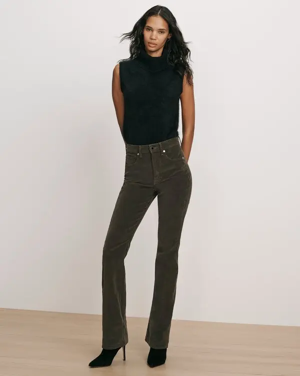Veronica Beard Cameron Corduroy Bootcut Pant - Loden
