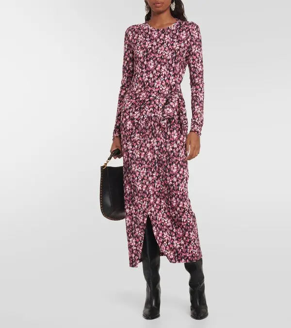 MARANT ETOILE Lissy Printed Jersey Midi Dress