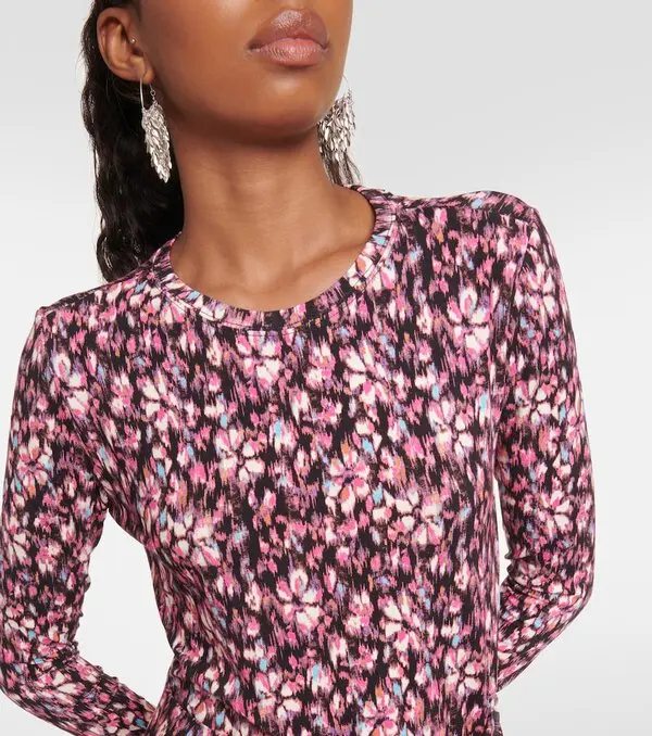 MARANT ETOILE Lissy Printed Jersey Midi Dress