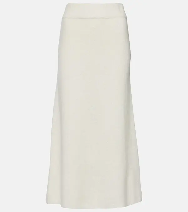 LISA YANG Kael Boucl� Cashmere Midi Skirt