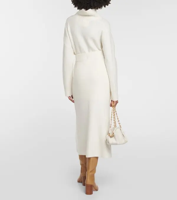 LISA YANG Kael Boucl� Cashmere Midi Skirt