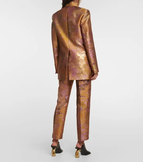 Dries Van Noten Printed Metallic Blazer