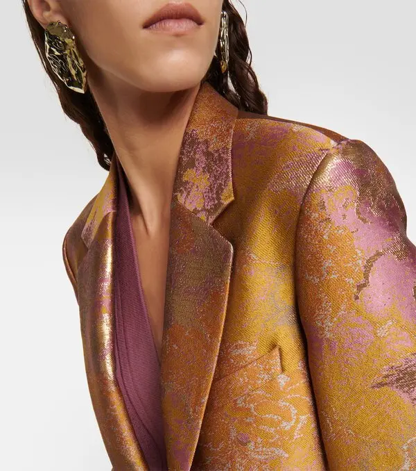 Dries Van Noten Printed Metallic Blazer