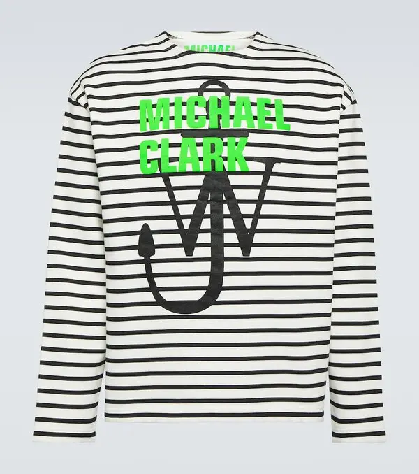 JW Anderson X Michael Clark Striped Cotton Jersey Sweatshirt - Multicoloured