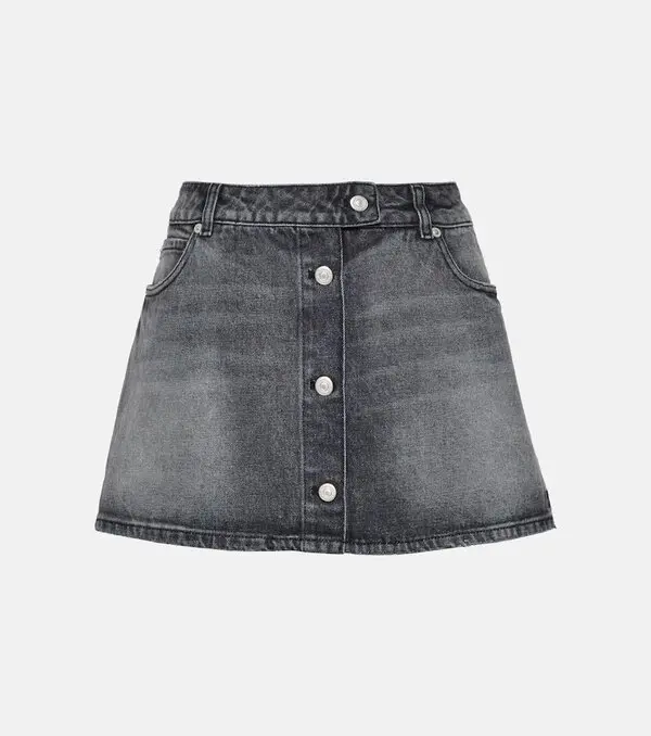 COURREGES Courrèges Stonewashed Denim Mini Skirt - Grey