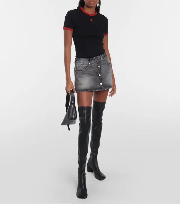 COURREGES Courrèges Stonewashed Denim Mini Skirt