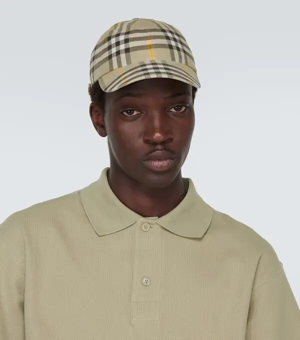 Burberry Check Cotton Baseball Cap