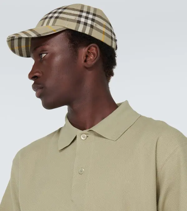 Burberry Check Cotton Baseball Cap