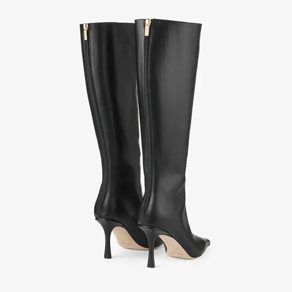JIMMY CHOO Agathe 85 Calf Leather Knee-high Boots - Black