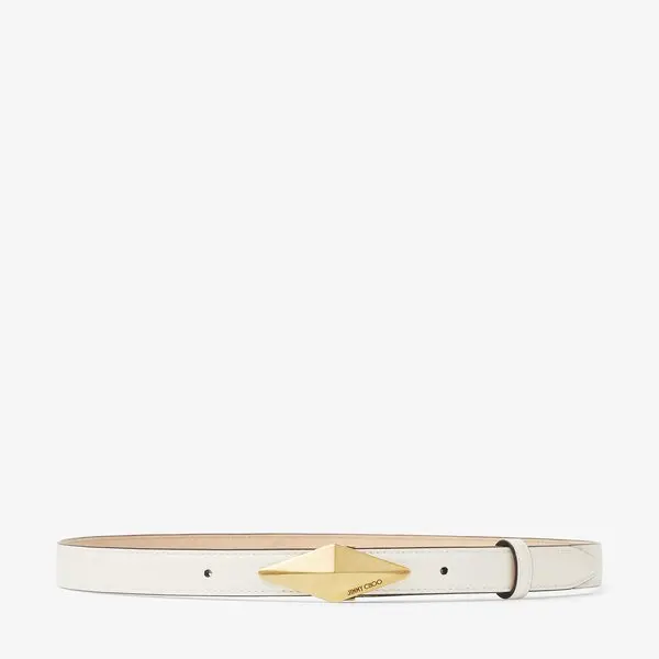 JIMMY CHOO Diamond Clasp Latte Leather Belt - Neutral
