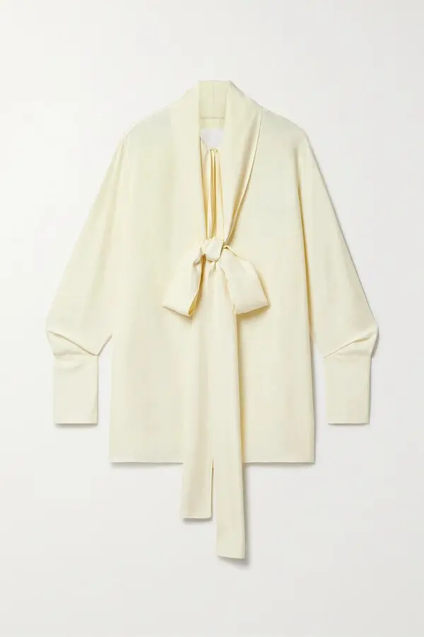 Givenchy Pussy-bow Silk Blouse - Yellow