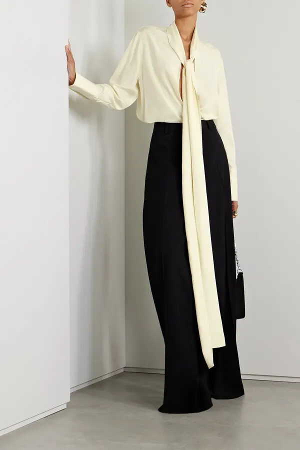 Givenchy Pussy-bow Silk Blouse - Yellow