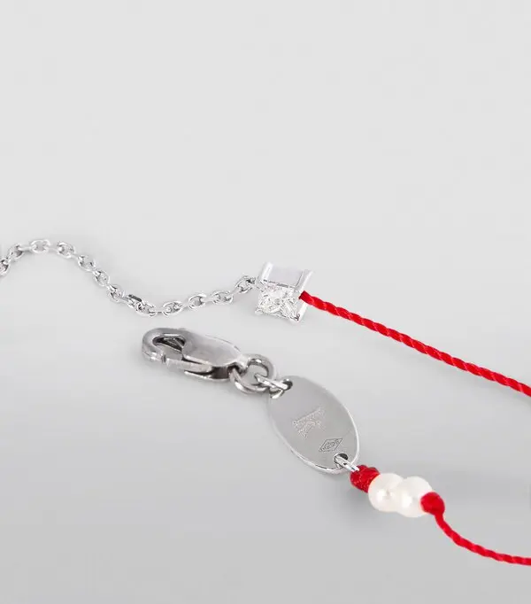 REDLINE White Gold Royal String Bracelet - Red
