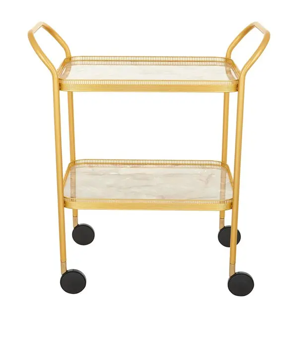 KAYMET Marble Two-tiered Trolley - Brown