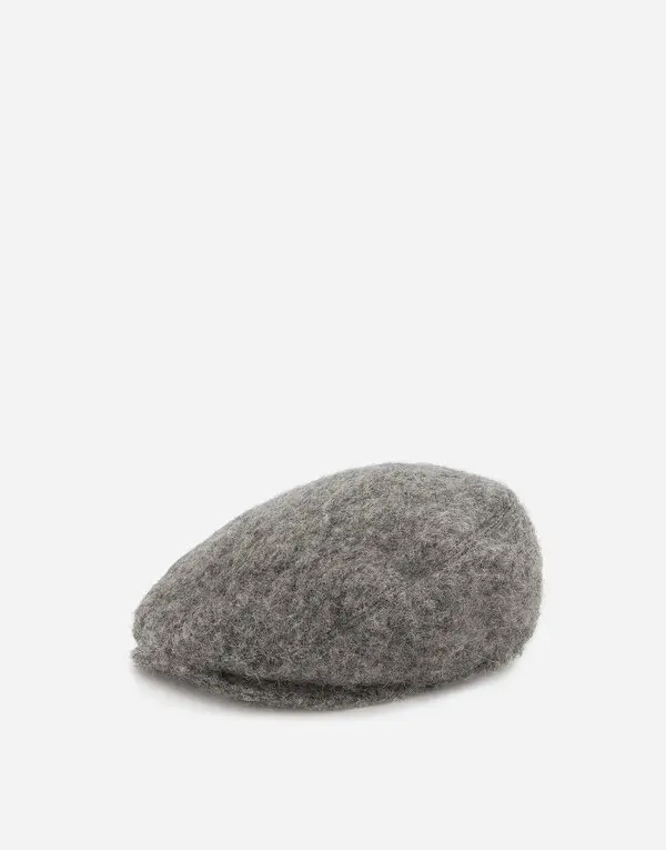 Dolce & Gabbana Mohair Wool Flat Cap With Logo Tag