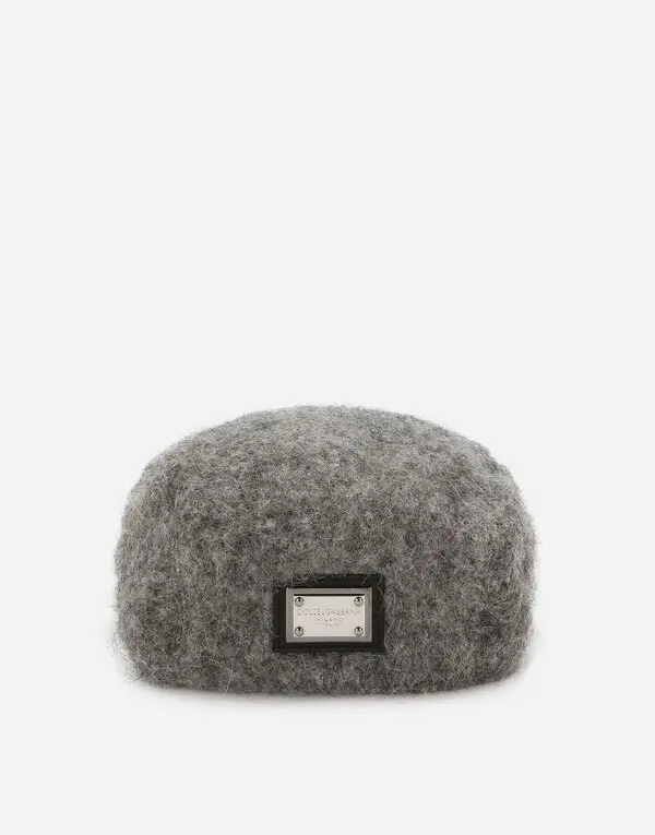 Dolce & Gabbana Mohair Wool Flat Cap With Logo Tag