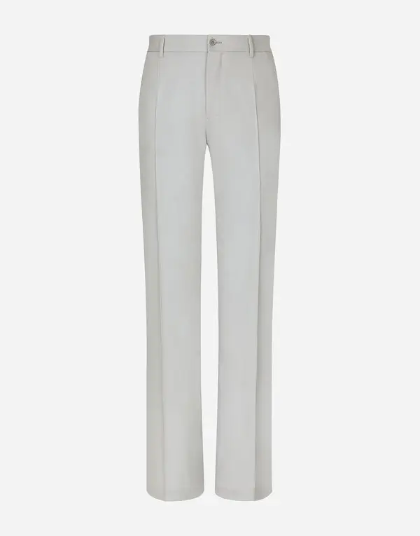 Dolce & Gabbana Stretch Wool Twill Straight Leg Trousers