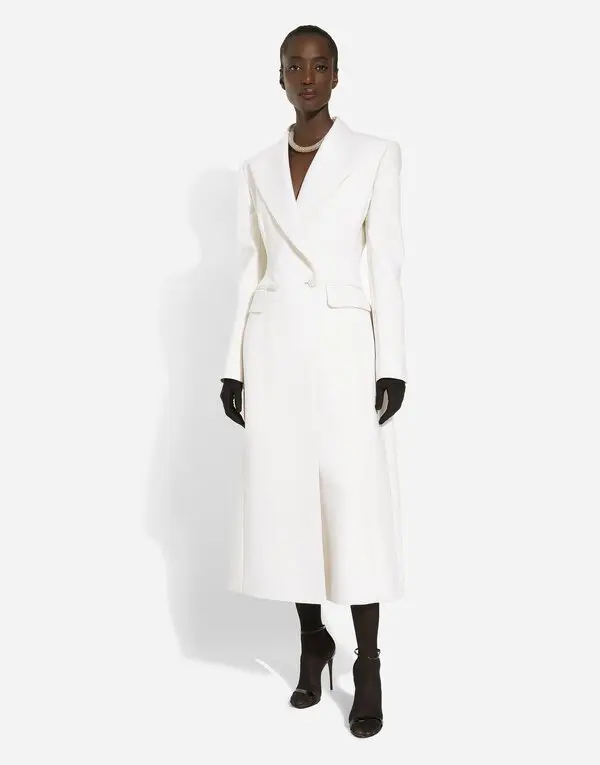 Dolce & Gabbana Long Double-breasted Wool Cady Coat