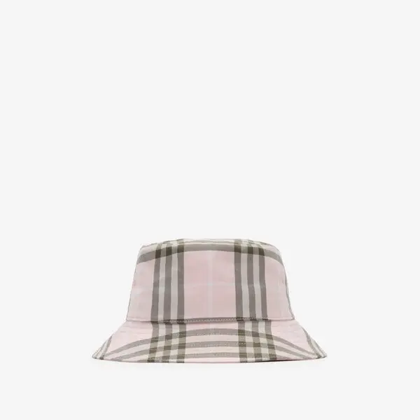 Burberry Check Cotton Bucket Hat - Mallow Pink