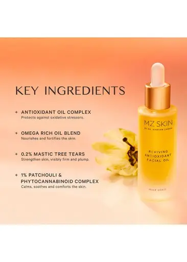 MZ SKIN Reviving Antioxidant Facial Oil Natural Ingredients - Na
