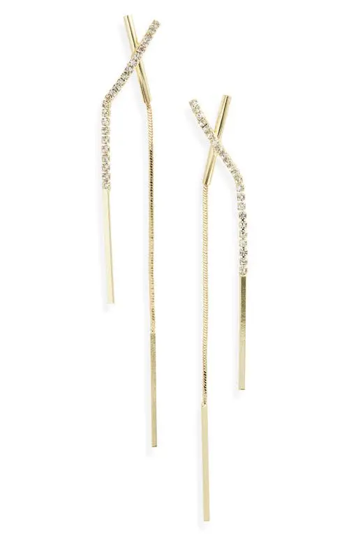 Shashi Kriss Kross Drop Earrings With Cubic Zirconia - Gold