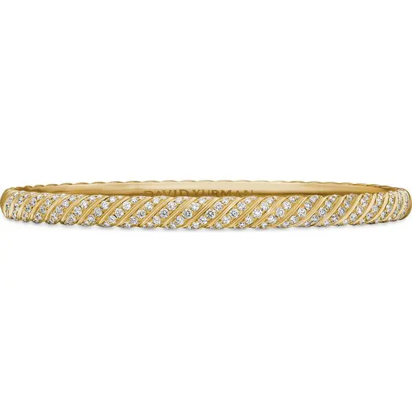 David Yurman Sculpted Cable Bangle Bracelet With Diamonds - 18k Yellow Gold/diamond