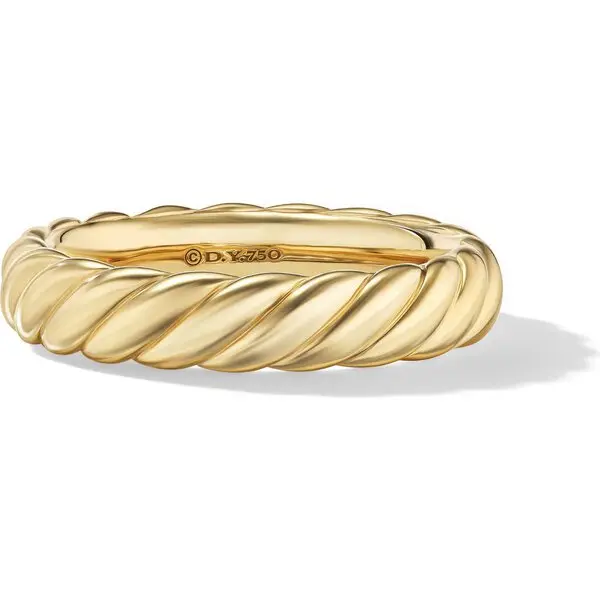 David Yurman Sculpted Cable Band Ring - 18k Yellow Gold