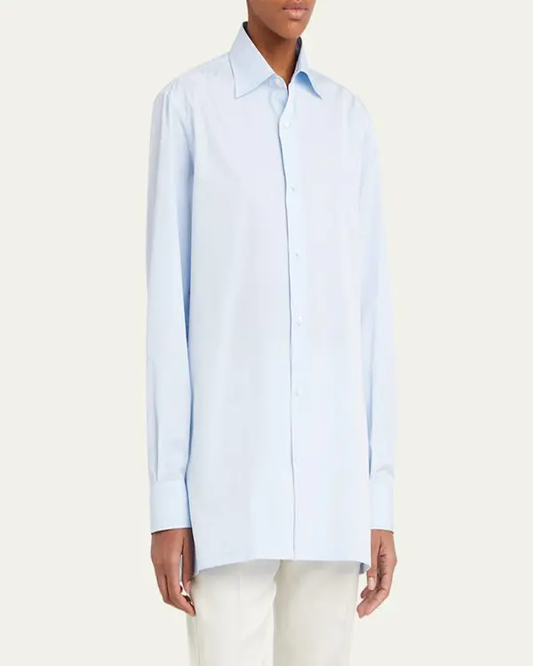 SETCHU Button Down Poplin Shirt - Ltblue