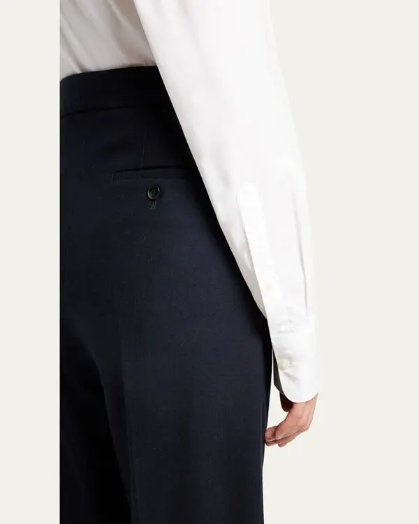 SETCHU Flannel Straight Leg Trousers