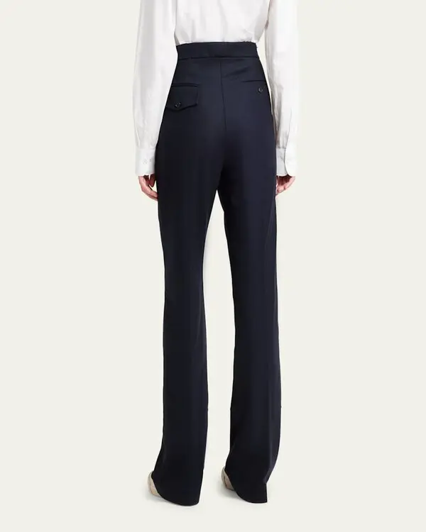 SETCHU Flannel Straight Leg Trousers