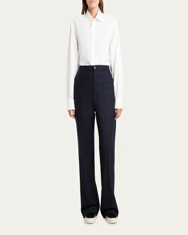 SETCHU Flannel Straight Leg Trousers