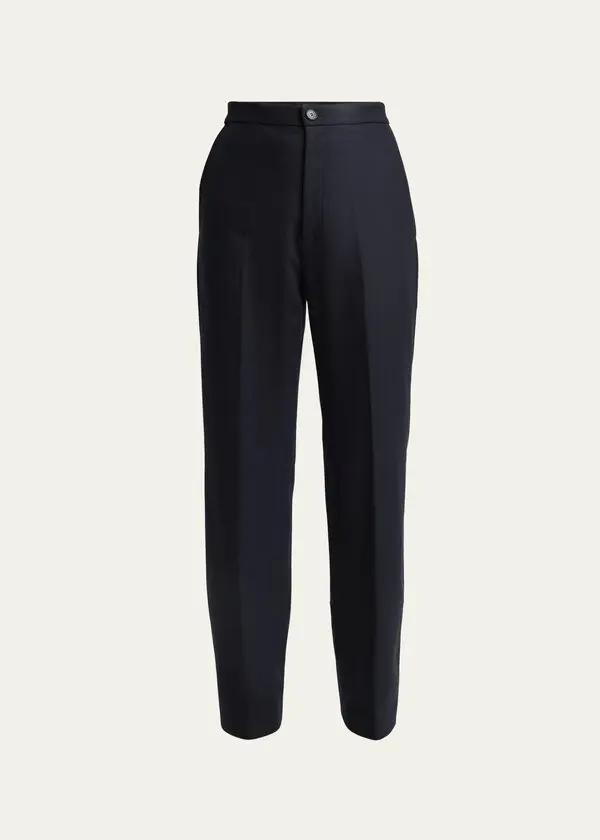 SETCHU Flannel Straight Leg Trousers