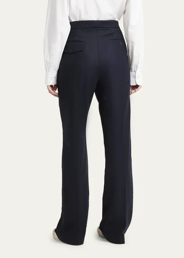 SETCHU Flannel Straight Leg Trousers