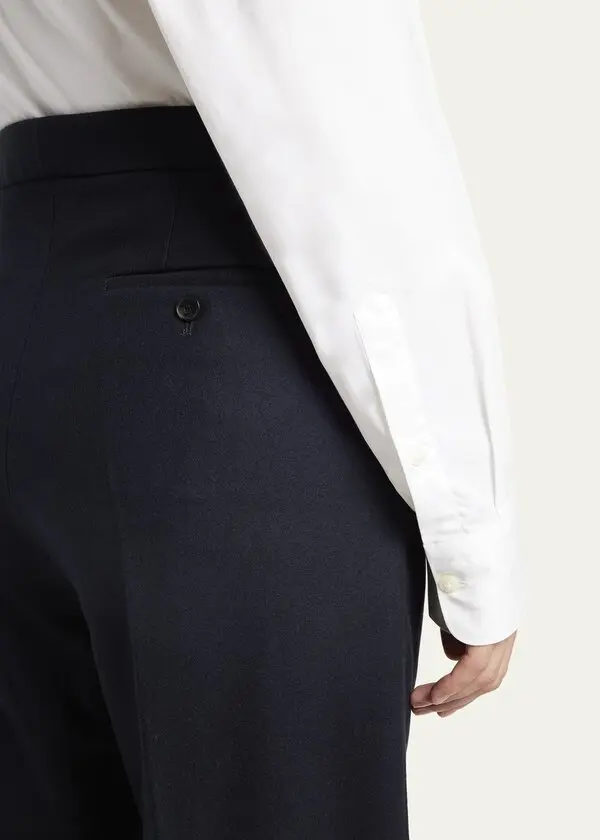 SETCHU Flannel Straight Leg Trousers