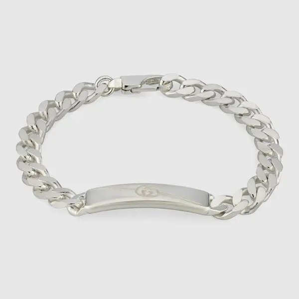 Gucci Diagonal Interlocking G Bracelet - Silver