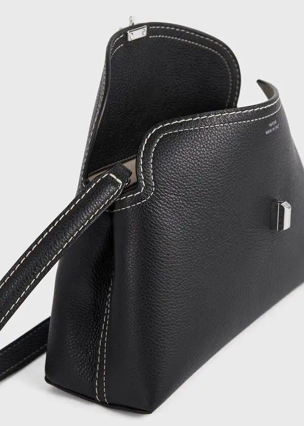 TOTEME T-lock Grained-leather Clutch