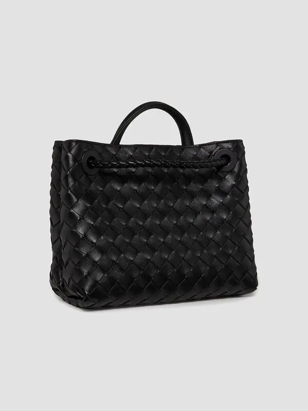 Bottega Veneta Andiamo Intrecciato Leather Top-handle Bag - Black Brass