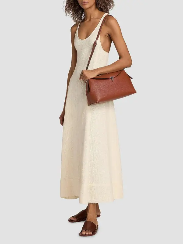 TOTEME T-lock Leather Top-handle Bag - Sienna