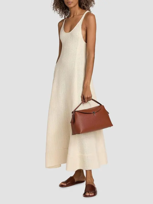 TOTEME T-lock Leather Top-handle Bag - Sienna
