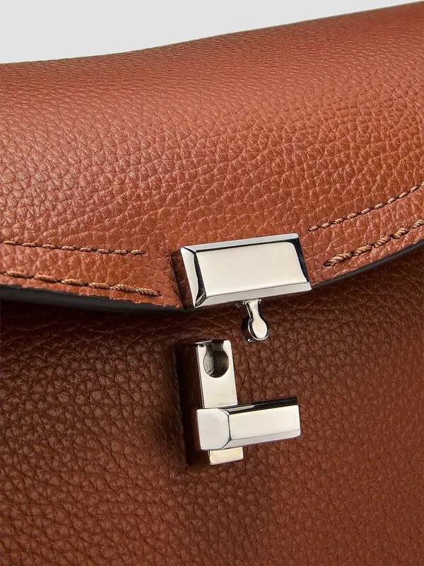 TOTEME T-lock Leather Top-handle Bag - Sienna