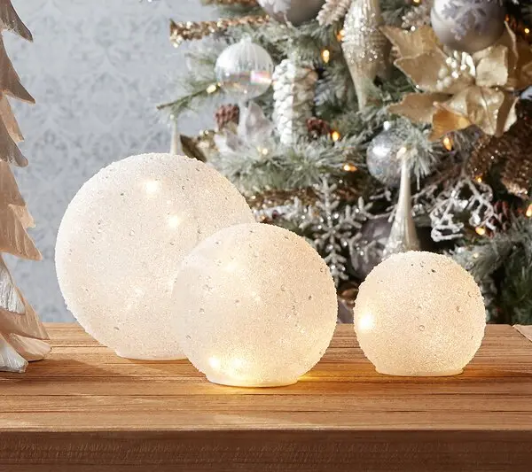 MELROSE Led Frosted Snowball Globe
