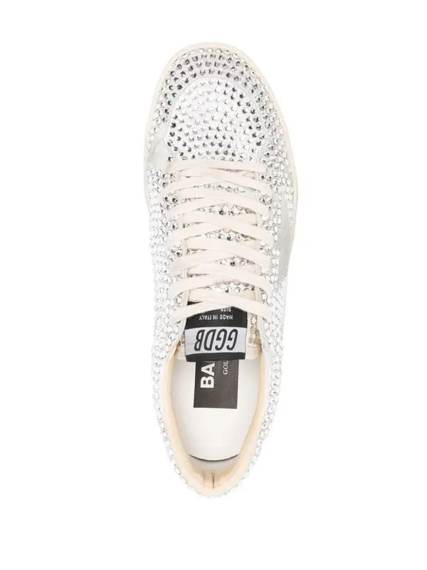 GOLDEN GOOSE Ball Star Rhinestone Sneakers - Grey