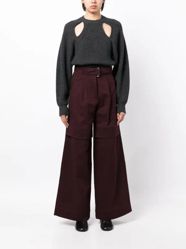 SA SU PHI Layered-effect Wide-leg Trousers