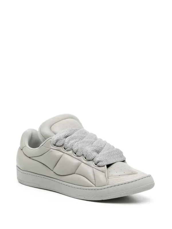 LANVIN Curb Xl Leather Sneakers - Grey
